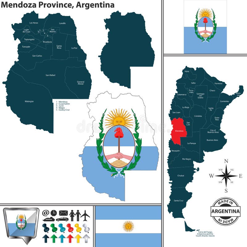 Mendoza map vector stock vector. Illustration of geography - 132943432