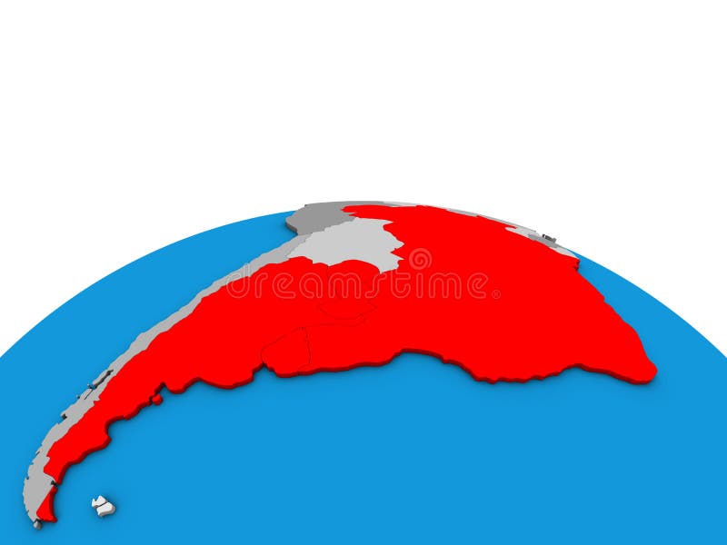 Map of Mercosur Memebers on 3D Globe Stock Illustration - Illustration ...