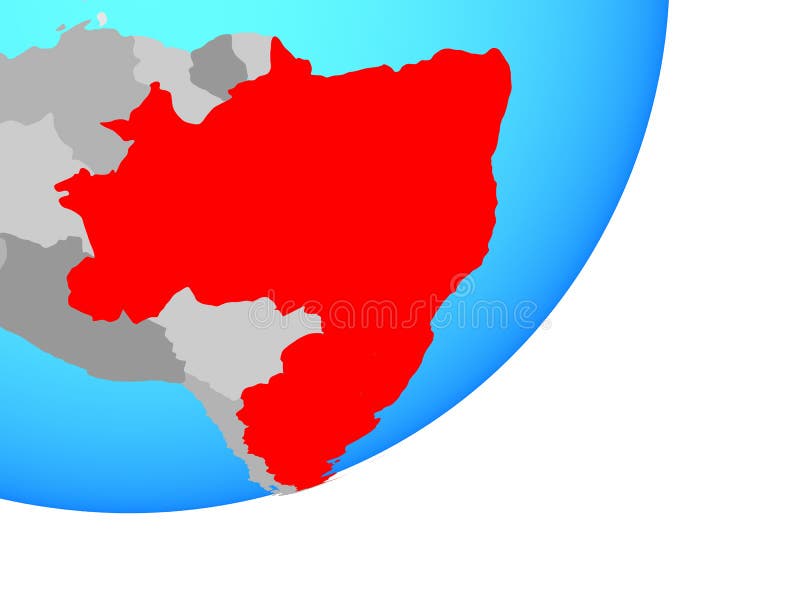 Map of Mercosur Memebers on Globe Stock Illustration - Illustration of ...