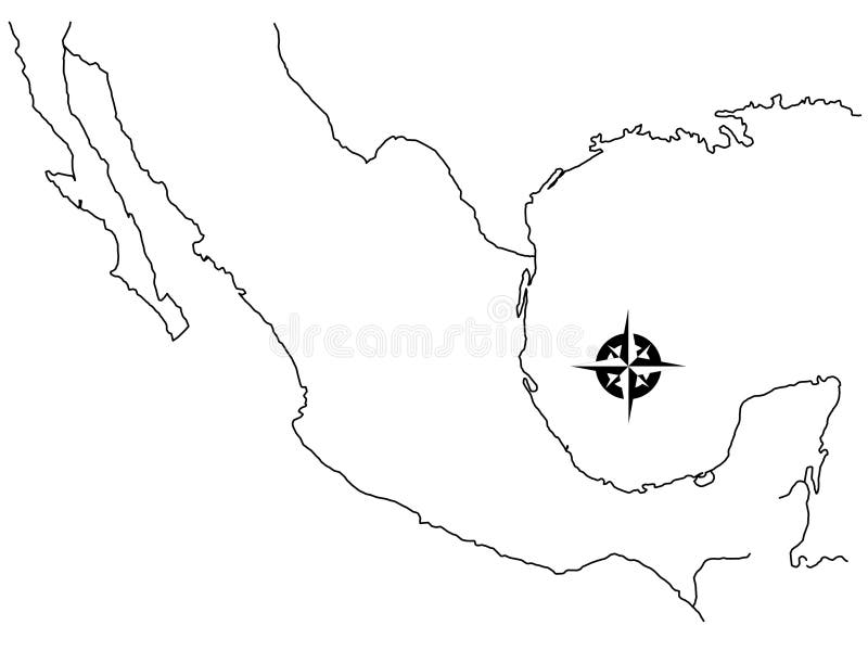Map of the Mexican Republic or Mexico without Political Division in ...