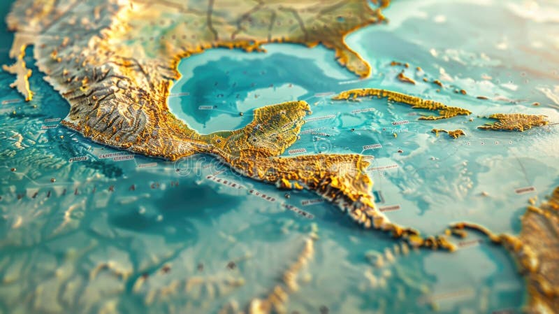 Map of Mexico stock image. Image of tourist, generated - 383042397