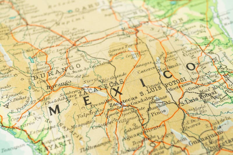 An Map of Mexico, Displaying Geographical Features Such As States ...