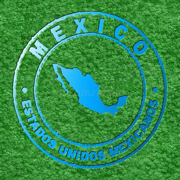 Map of Mexico, Forest with Water Map Stock Illustration - Illustration ...