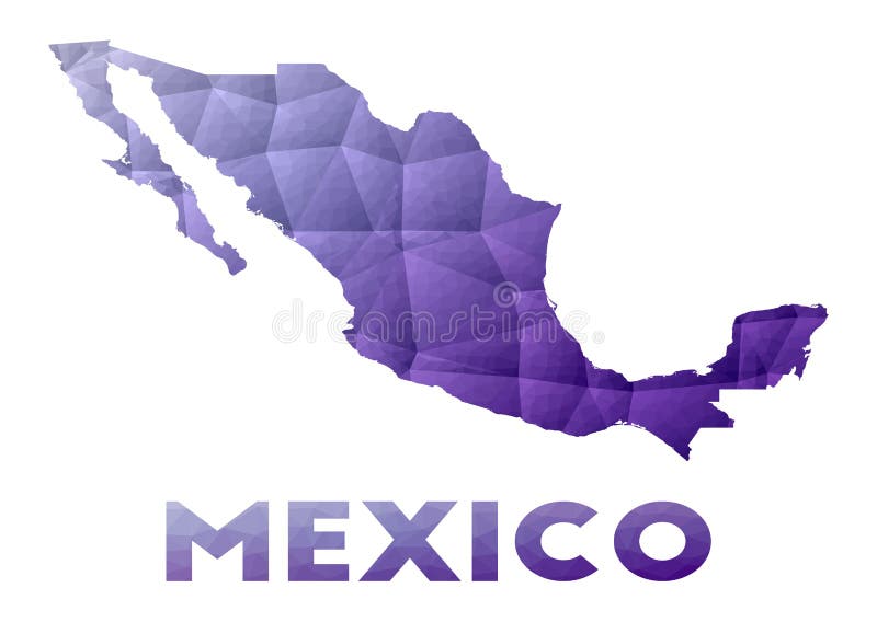 Map of Mexico. stock vector. Illustration of polygon - 224303135