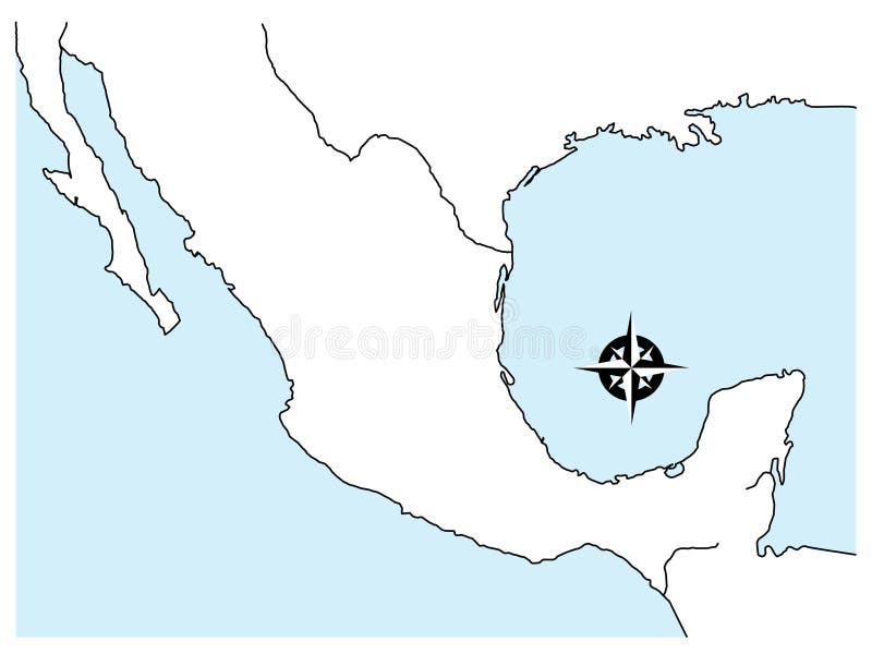 Map of Mexico, Outline of the Mexican Republic, Map To Illustrate Stock ...