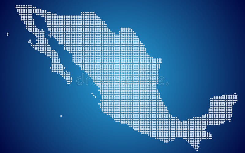 Pixel Map of Mexico. Vector Dotted Map of Mexico Isolated on White ...