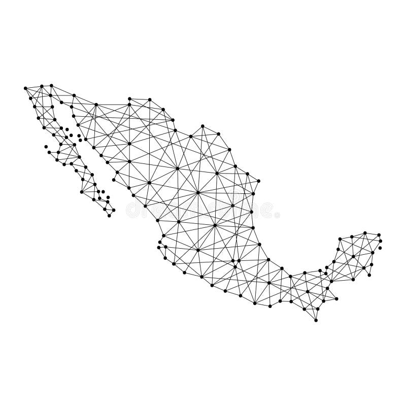 Mexico Map of Black Contour Curves Illustration Stock Illustration ...
