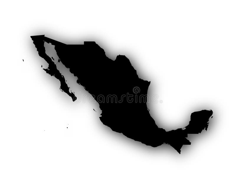 Map of Mexico with shadow stock vector. Illustration of cast - 95497939