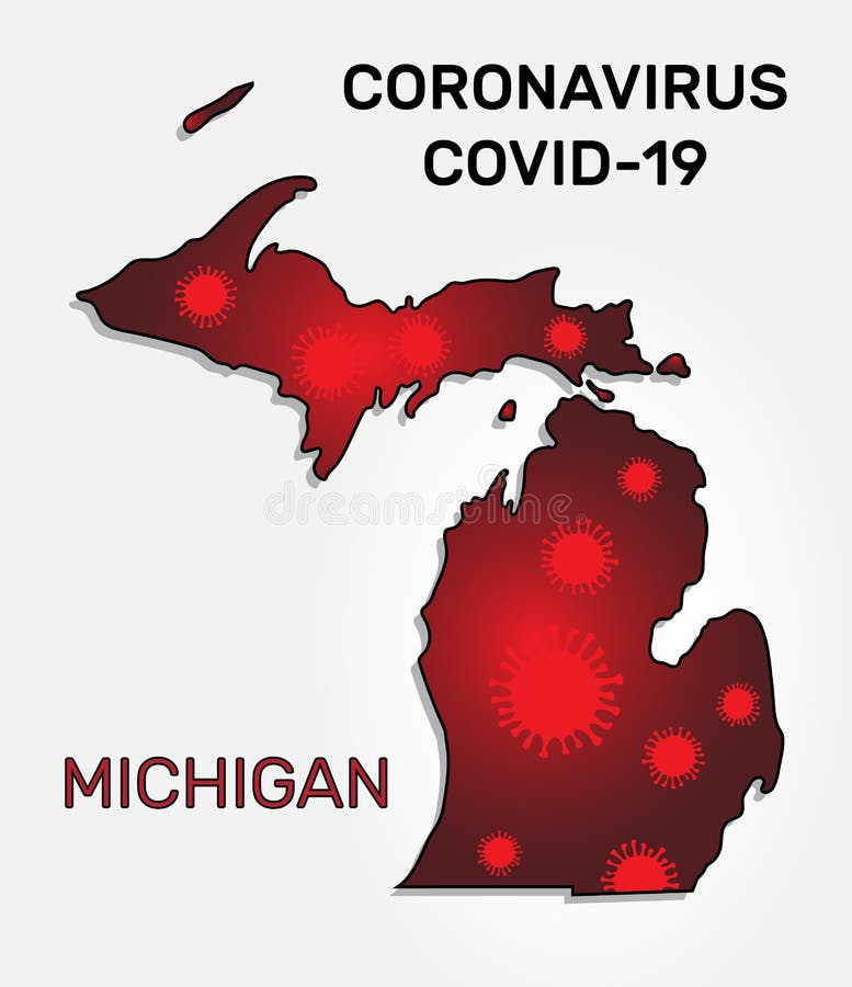 Michigan State Interstate Map Stock Vector - Illustration of states ...