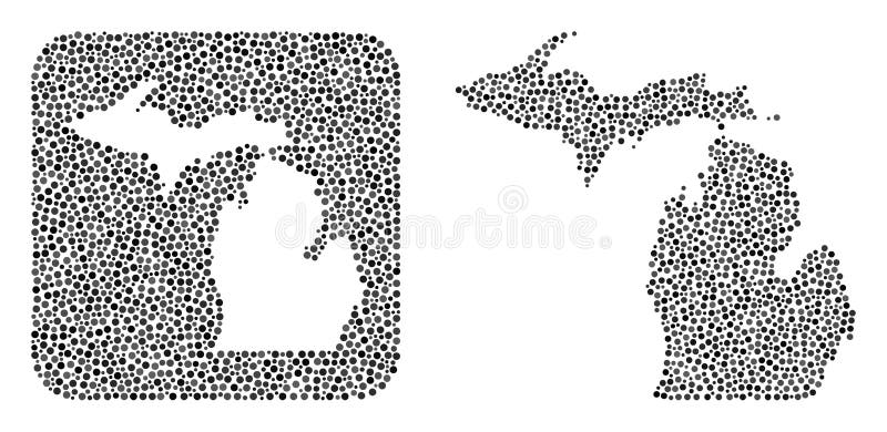Stencil map of Michigan. stock vector. Illustration of expedition ...