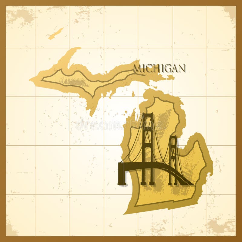 Michigan State Map. Vector Illustration Decorative Design Stock Vector ...