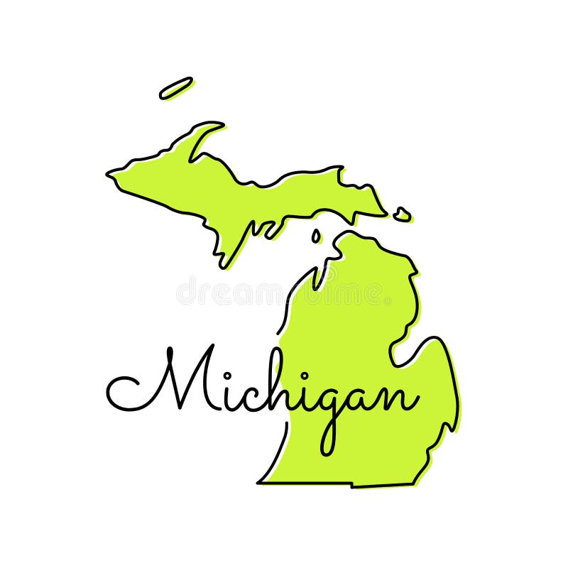 Map of Michigan Vector Design Template. Stock Vector - Illustration of ...