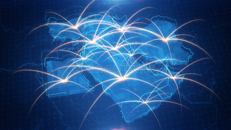 Map of the Middle East with the Animated Background. Stock Video ...