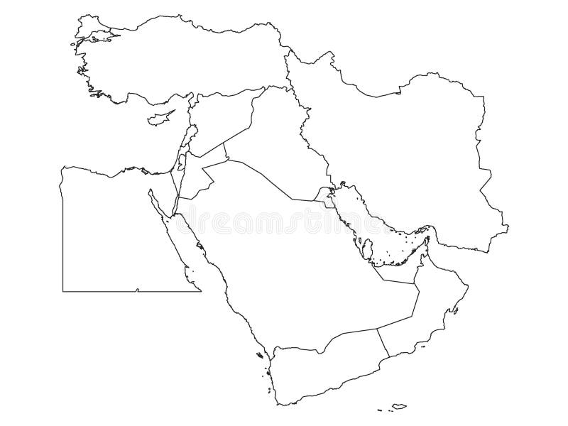 Map of the Middle East stock vector. Illustration of israel - 135151538