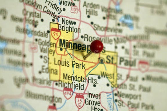 Map of Minneapolis stock image. Image of minneapolis, city - 5033579