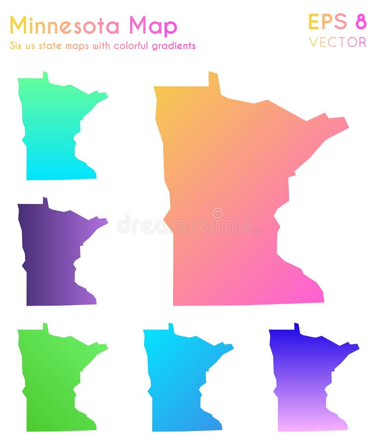 Map of Minnesota with Beautiful Gradients. Stock Vector - Illustration ...