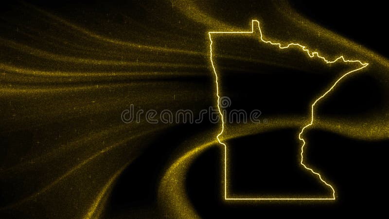 Map of Minnesota, Gold Glitter Map Stock Photo - Image of glitter ...