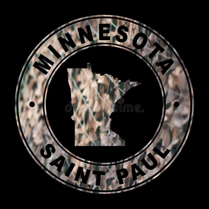 Map of Minnesota, Military Stamp Stock Illustration - Illustration of ...