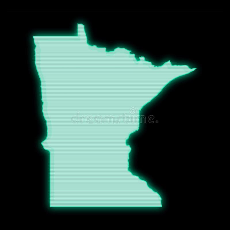 Map of Minnesota, Old Green Computer Terminal Screen Stock Photo ...