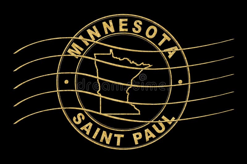 Map of Minnesota, Postal Passport Stamp, Travel Stamp Stock ...