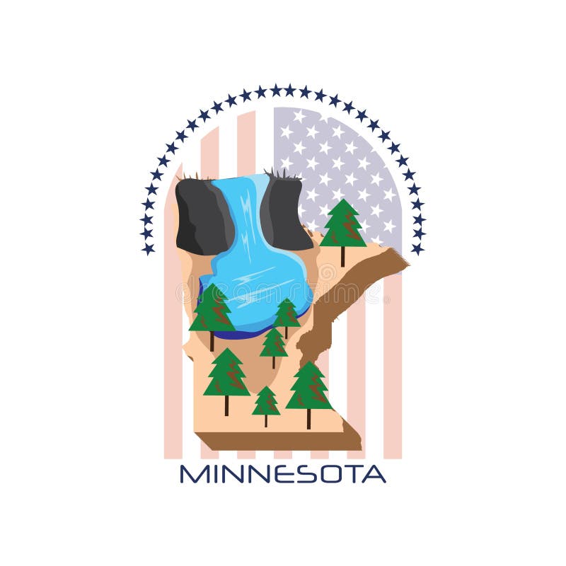 Map of Minnesota State. Vector Illustration Decorative Design Stock ...