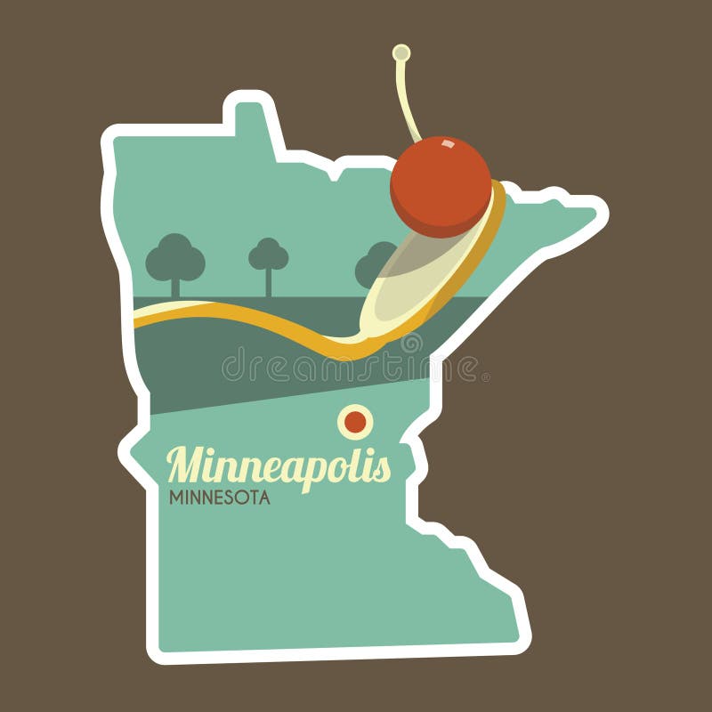 Map of Minnesota State. Vector Illustration Decorative Design Editorial ...