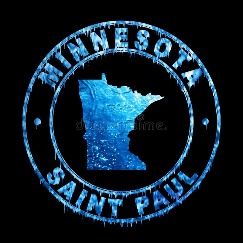 Map of Minnesota Water Concept Stock Illustration - Illustration of ...