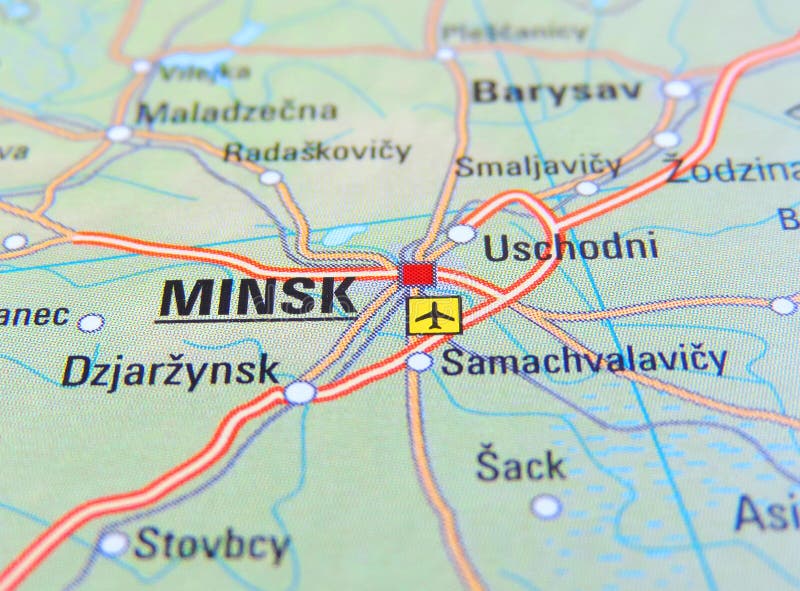 Map of Minsk stock photo. Image of selective, object - 70113884