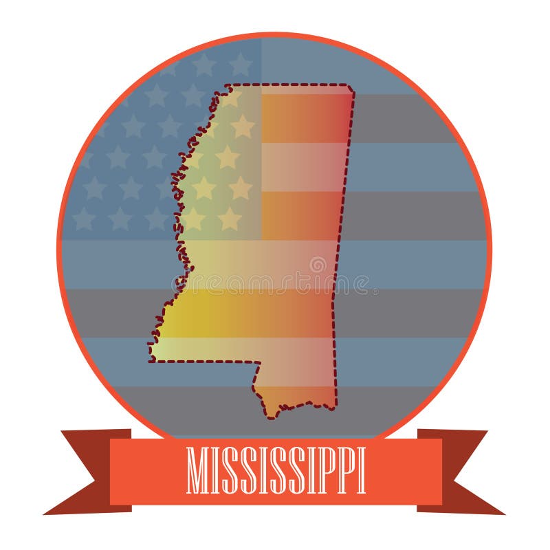 Map of Mississippi State. Vector Illustration Decorative Design Stock ...