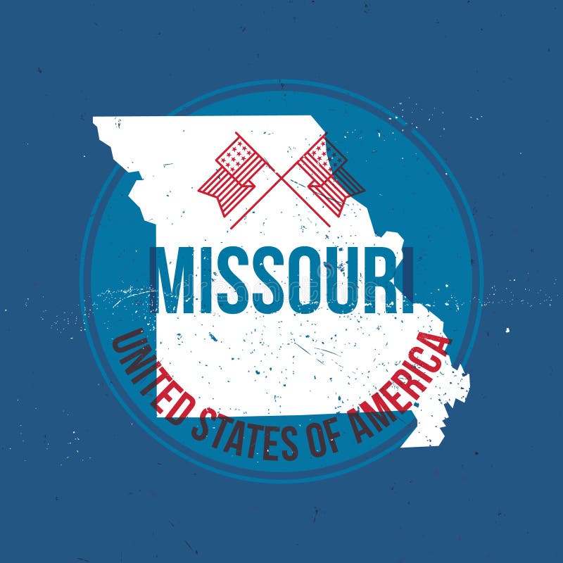 Map of Missouri State Label. Vector Illustration Decorative Design ...