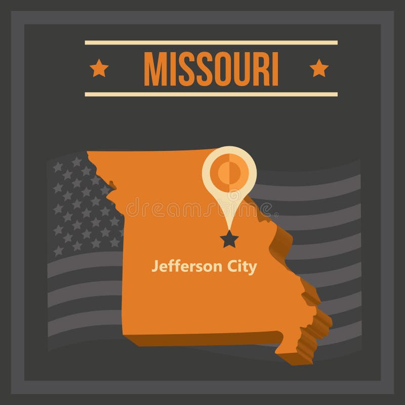 Map of Missouri State. Vector Illustration Decorative Design Stock ...