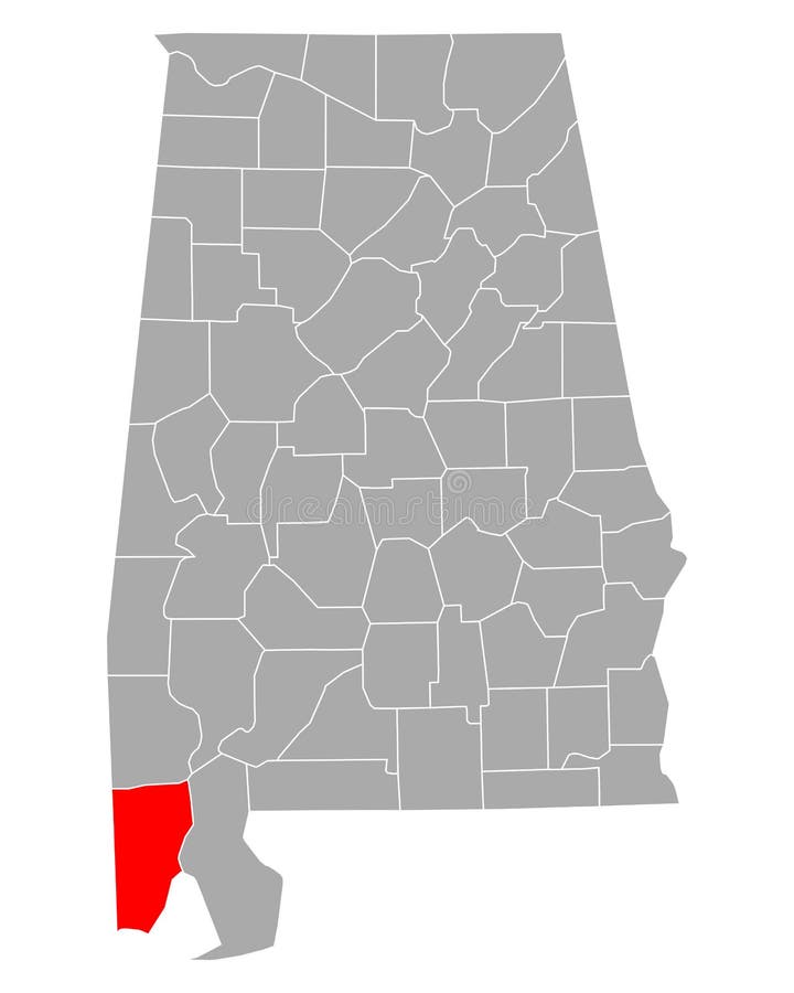 Map Of Mobile County In Alabama Stock Vector - Illustration of freeway ...