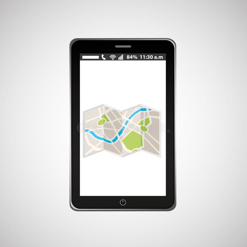 Map Mobile Phone Navigation Stock Vector - Illustration of mapping ...