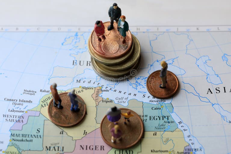 A Map of Europe and Figures Representing Immigration Stock Photo ...