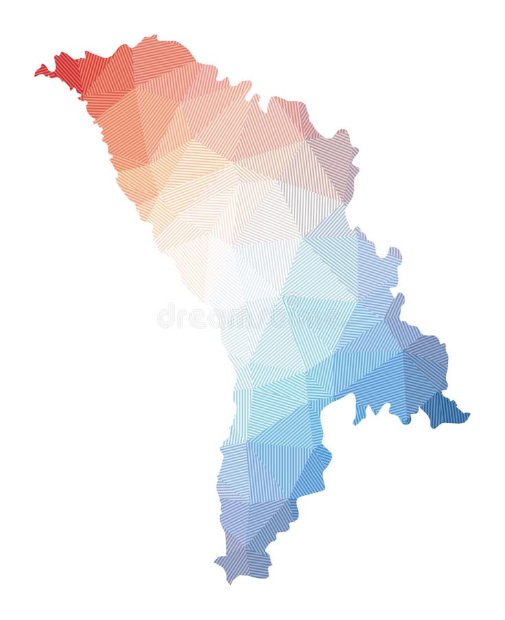 Moldova geometric map. stock vector. Illustration of flat - 181374636
