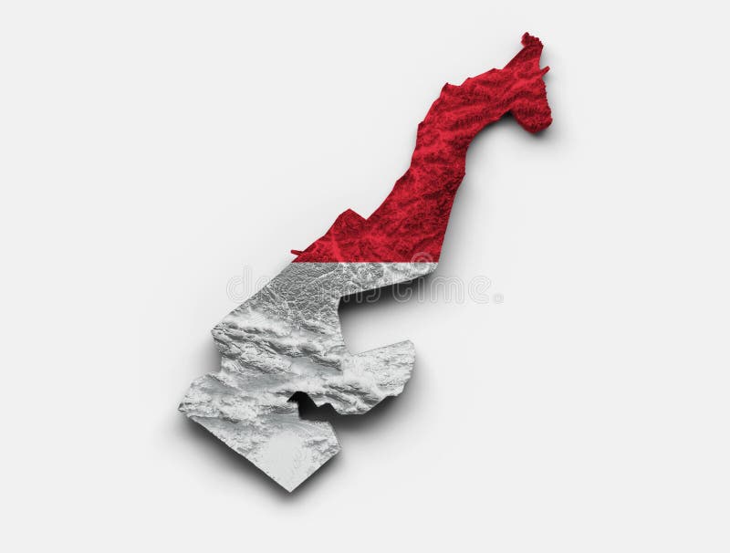 Map of Monaco with the Flag Designed by the Land Structure on White ...