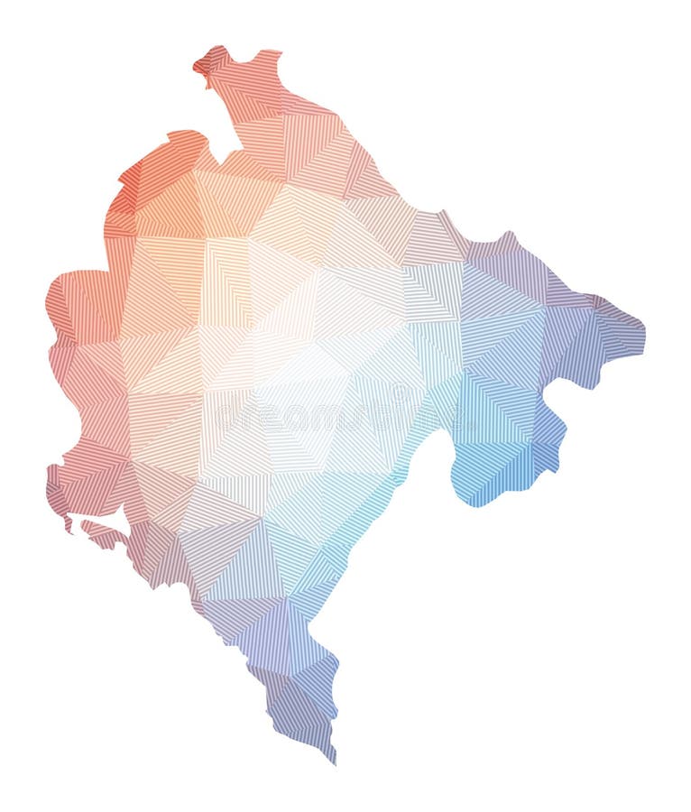 Map of Montenegro. stock vector. Illustration of polygon - 222951865