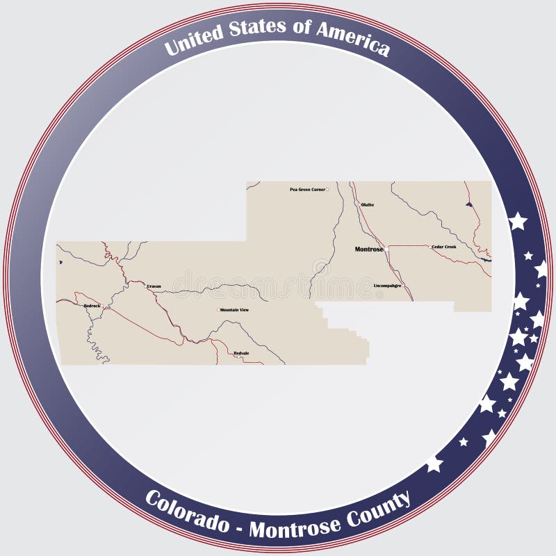 Map of Montrose County in Colorado Stock Vector - Illustration of ...