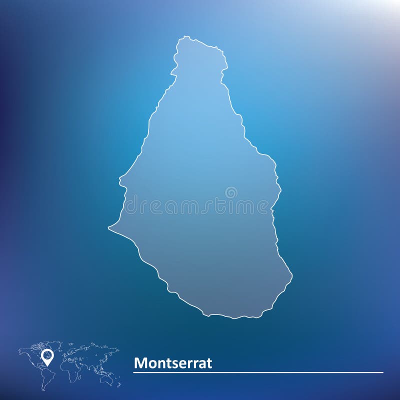 Map of Montserrat stock vector. Illustration of landmark - 125152154