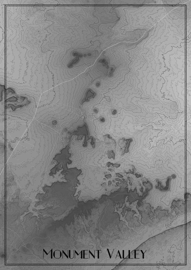 Map of Monument Valley, Arizona. Vector Elevation Map of National Park ...