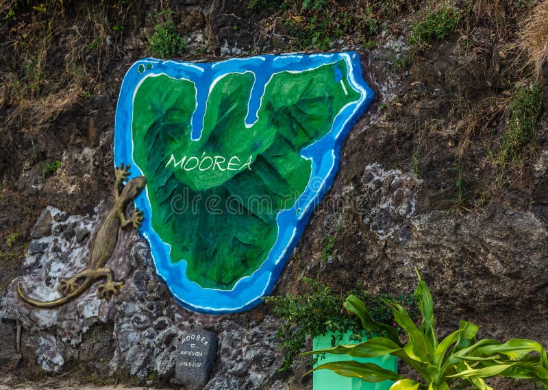Map of moorea stock photo. Image of polynesia, moorea - 128147520