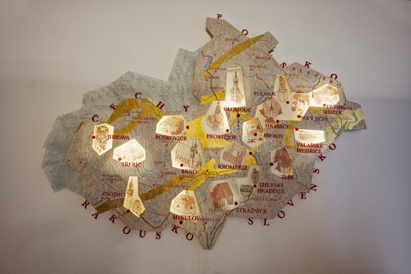 Map of Moravia Historical Land in, Czech Republic Stock Image - Image ...