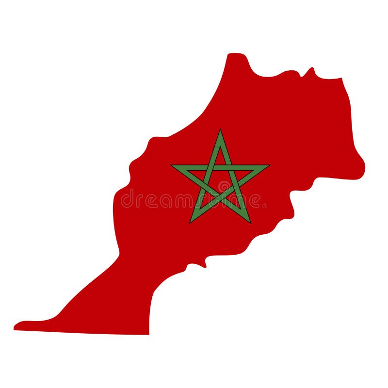 Map of Morocco - flag stock illustration. Illustration of flag - 136940595