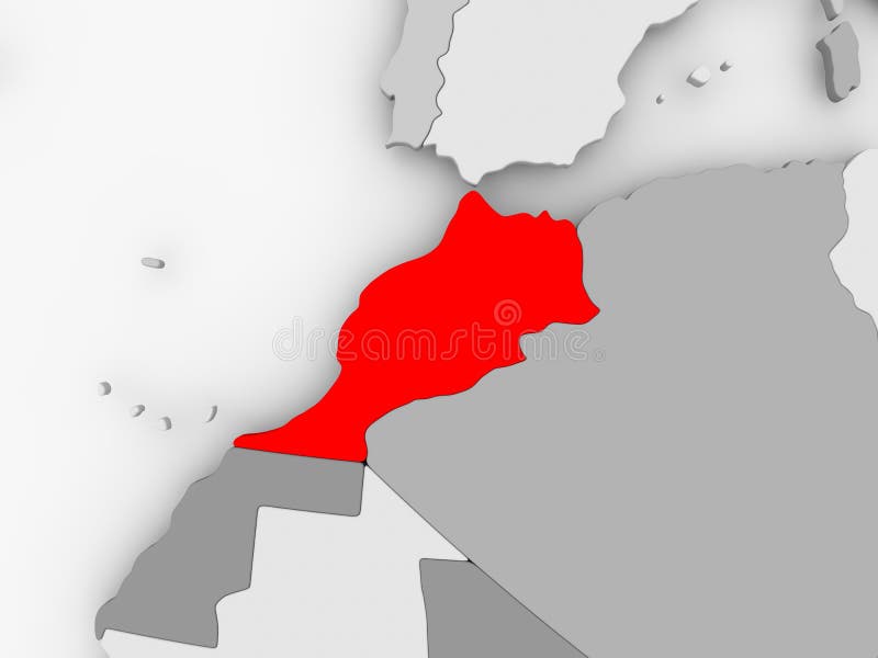 Map of Morocco stock illustration. Illustration of grey - 102723991