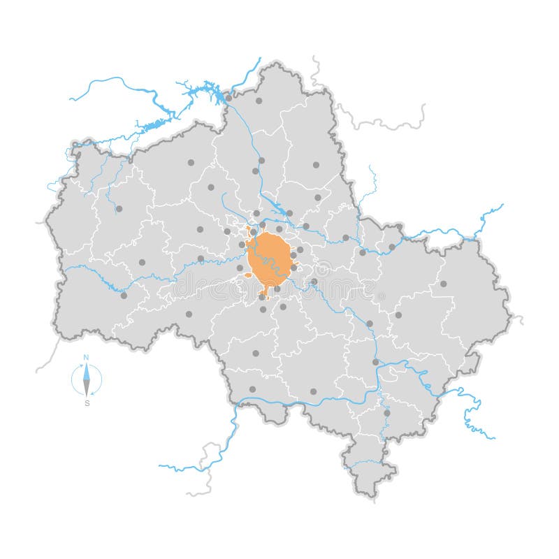 Map of Moscow Region stock vector. Illustration of region - 95168869