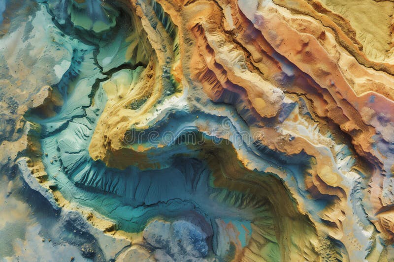 Map of a Mountain Peaks and Tops with Coloured Geospatial Data for GIS ...
