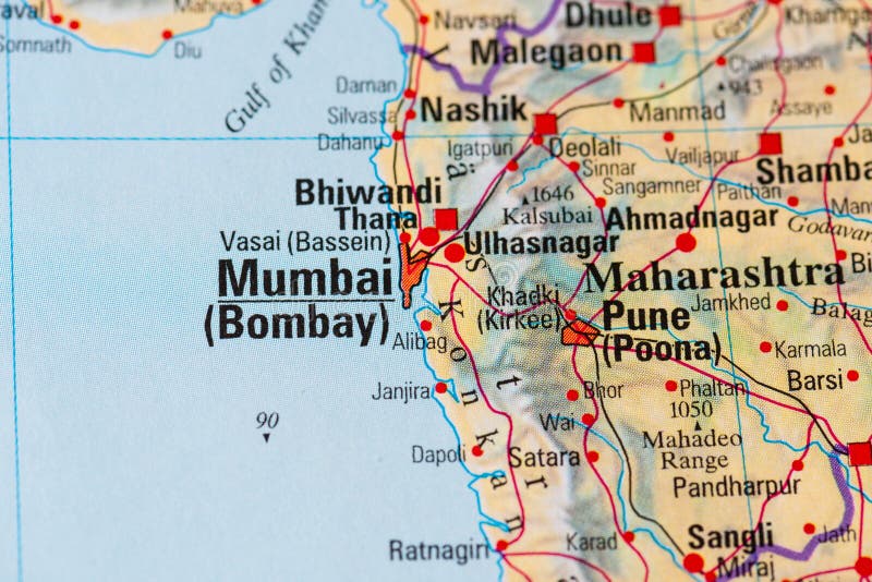 Map of Mumbai Area in India.. Stock Image - Image of business, globe ...