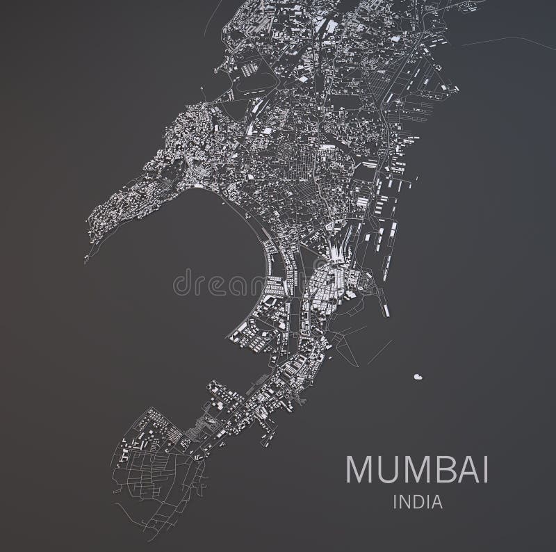 Map of the City of Mumbai, Indian State of Maharashtra Stock ...