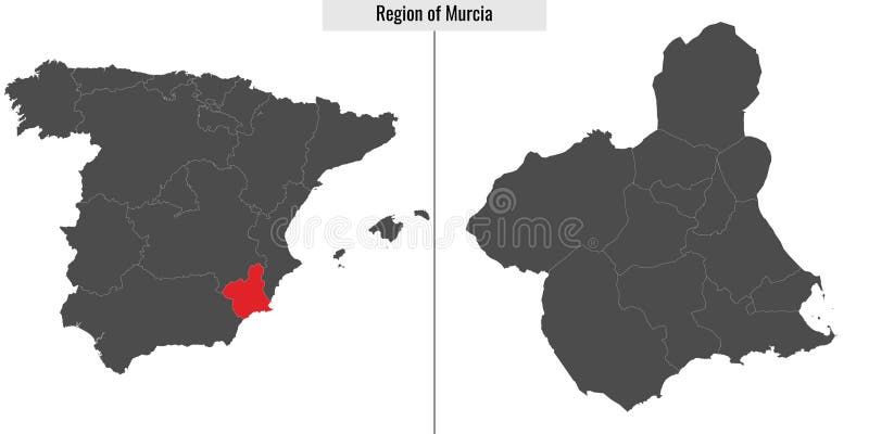 Map of Murcia Autonomous Community of Spain Stock Vector - Illustration ...