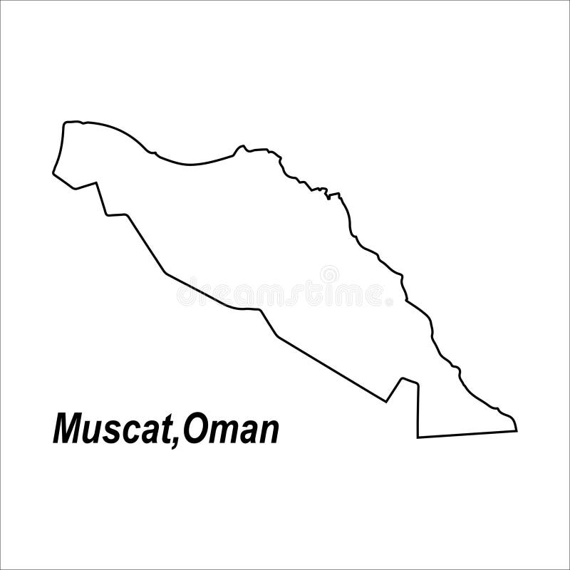 Map of muscat, oman stock vector. Illustration of white - 353202905